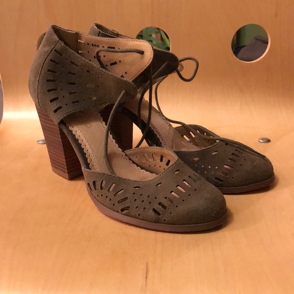 Restricted | Shoes | Restricted Cutoutlace Up Block Heels | Poshmark